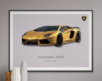 Ferrari 512BB Car Posters Illustration Prints Wall Art for Kids Boys ...