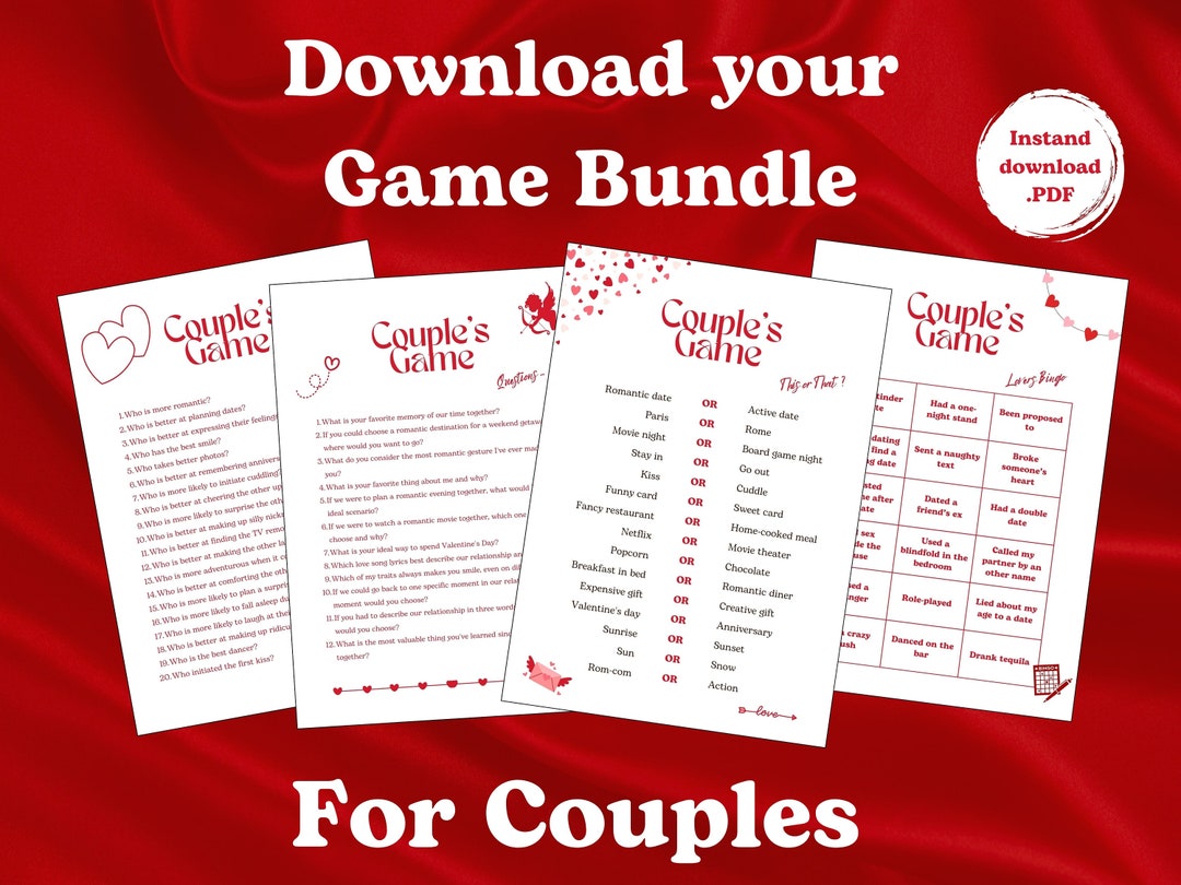 Couples Game Bundle | Games for Couples | Valentine Gift | DYI Couple ...
