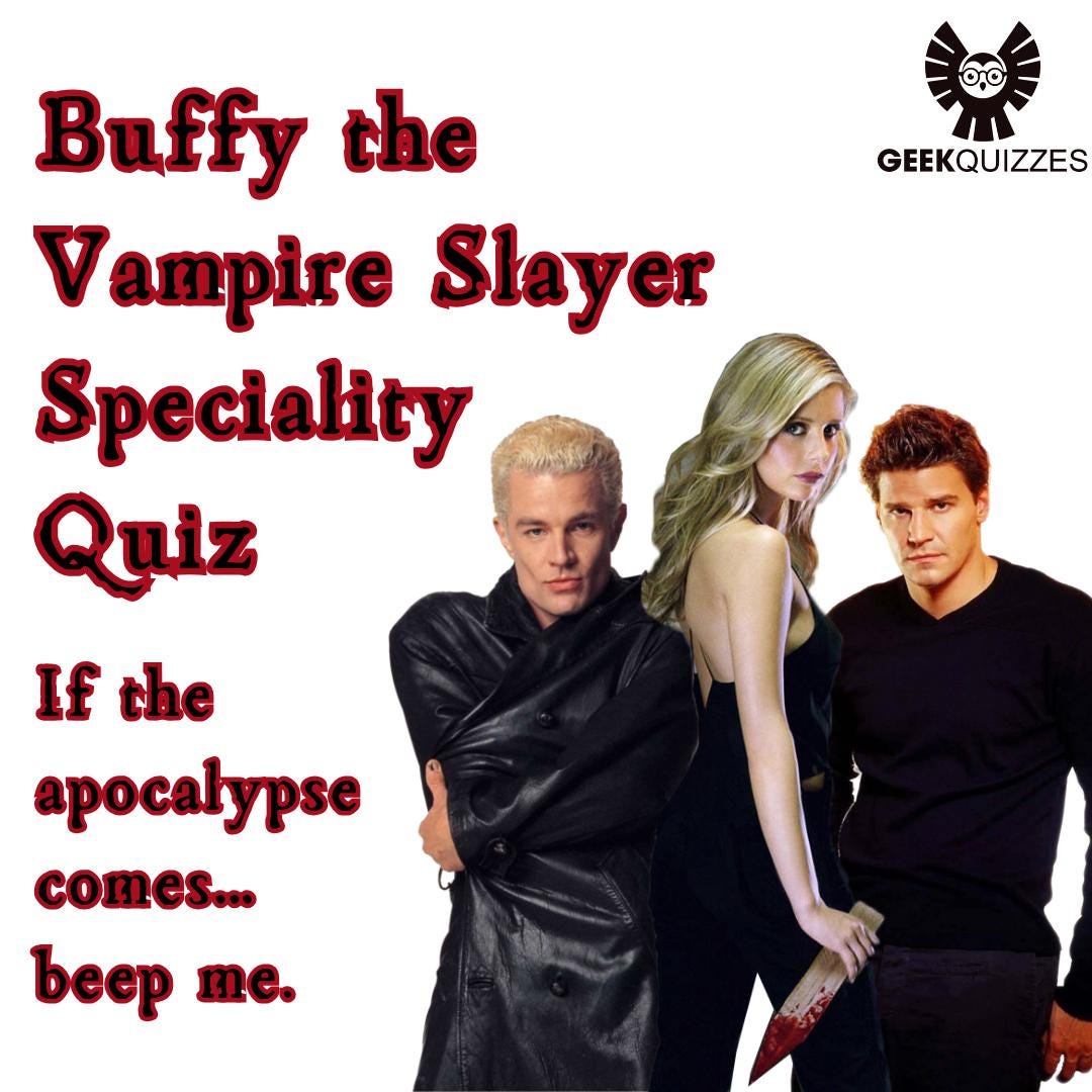Buffy the Vampire Slayer Speciality Quiz. Printable (PDF) Pictures and ...