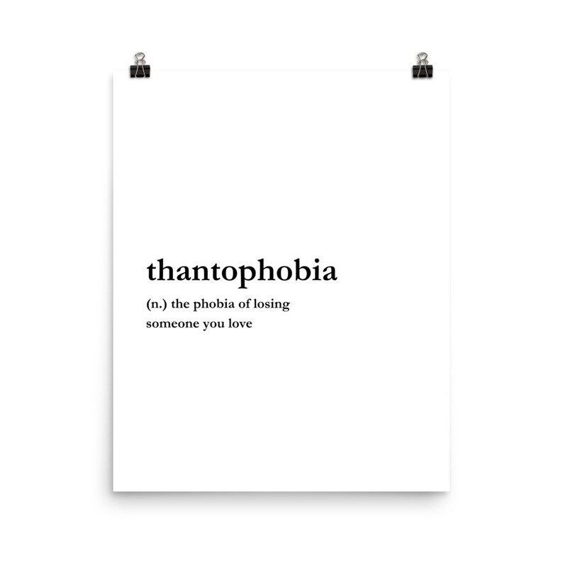 Definition of Thantophobia Poster Print, Psychology Poster ...