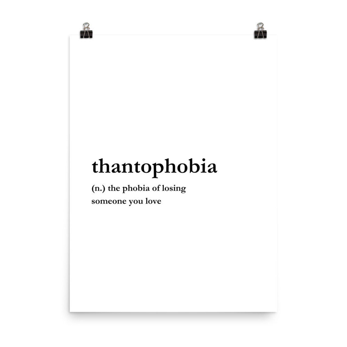 Definition of Thantophobia Poster Print Psychology Poster - Etsy