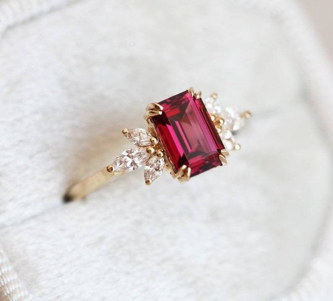 14k Gold Ruby Ring, Ruby Ring, Ruby Ring Gold, Dainty Ring, Ruby Gold Ring, Gold Stacking Ring ...