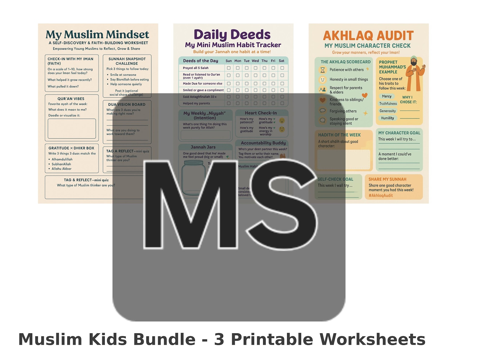 Islamic Self-reflection Worksheet: Muslim Kids & Teens Printable ...