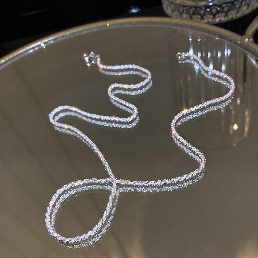 925 Sterling Silver Sparkle Glitter Margarita Twisted Rock Chain ...