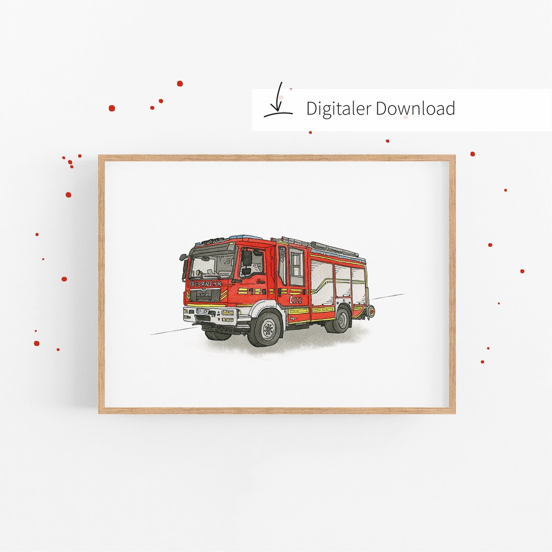Download Fire Brigade Poster Picture for the Children's Room Gift Idea ...