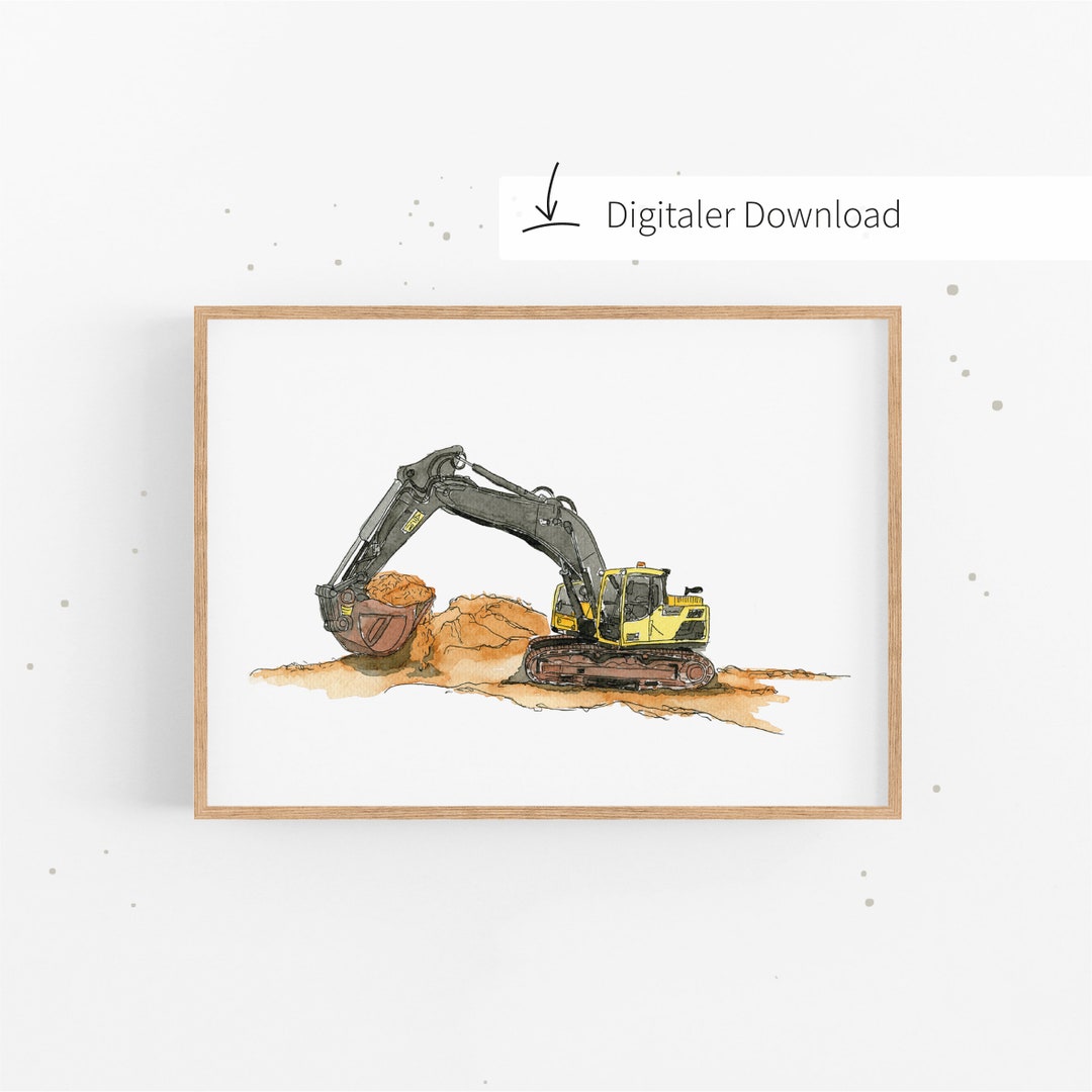 Download Excavator Poster Picture for the Children's - Etsy