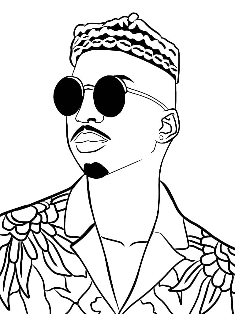 African Royalty Paintandsip/ DIY Pre Drawn Outline Canvas/ Download ...