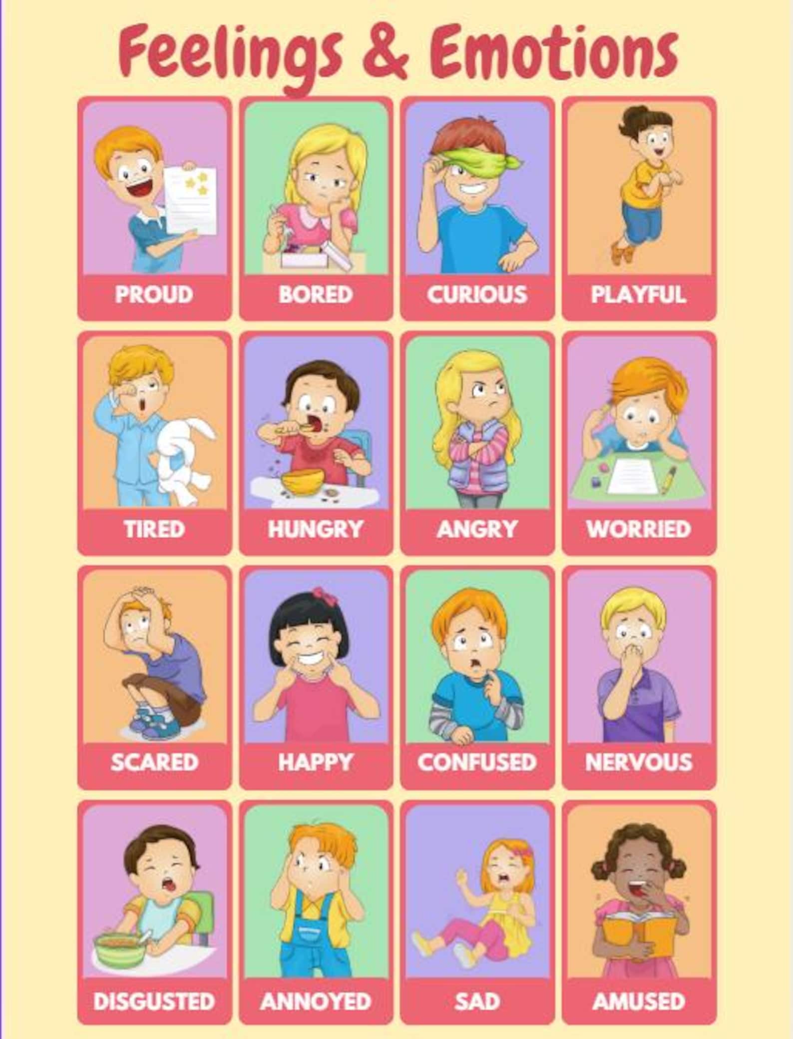 Bilingual Emotions Flashcards (english-spanish) for Kids – Feelings ...