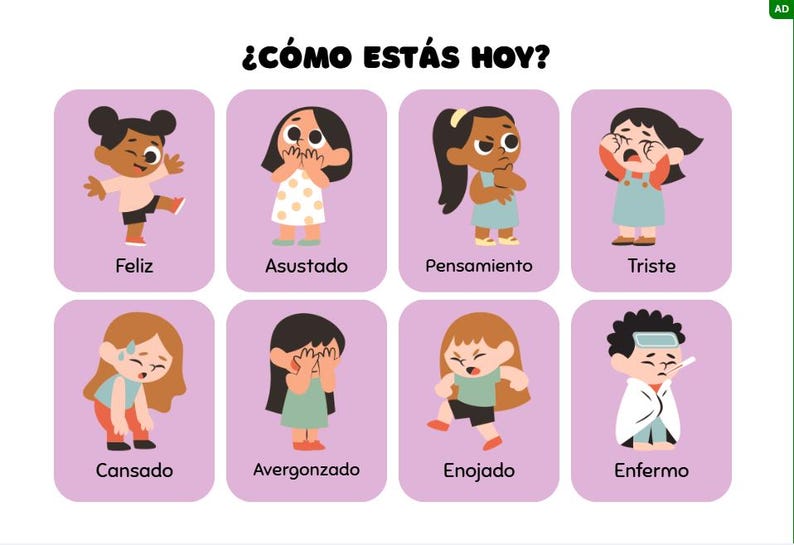 Bilingual Emotions Flashcards (english-spanish) for Kids – Feelings ...