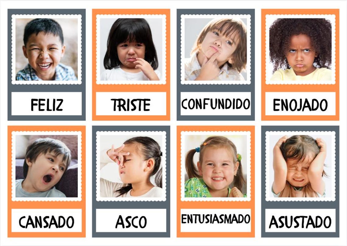 Bilingual Emotions Flashcards (english-spanish) for Kids – Feelings ...