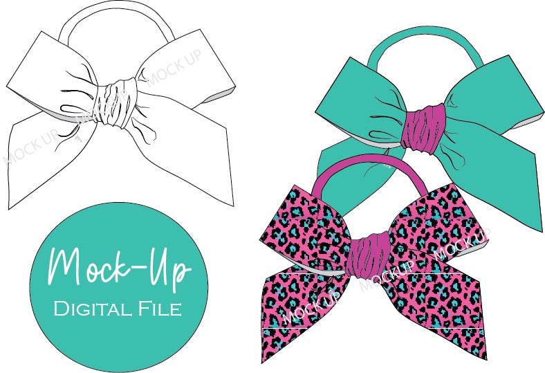 Bow / Hair Bow Mock up Template / Line Art / Illustration / Bow Design ...