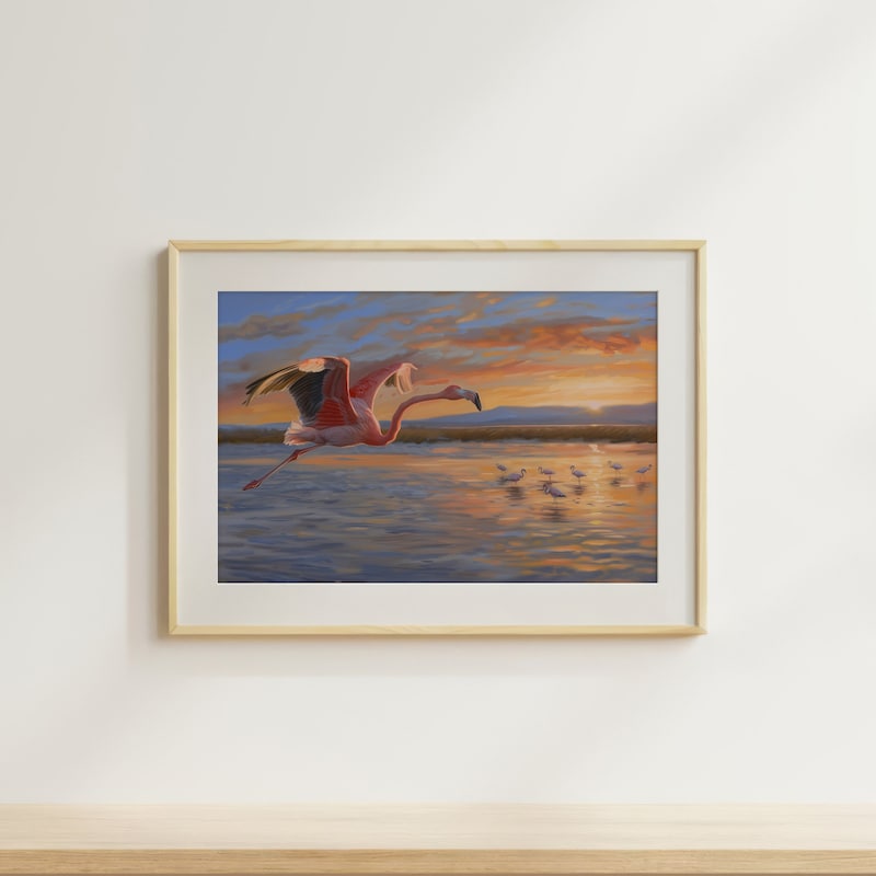 Large Framed Flamingo Picture - Etsy