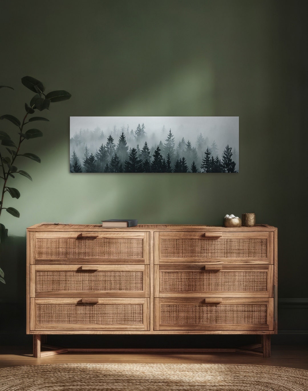 Evergreen Pine Tree Art Print, Large Forest Wall Art, Wall Art Painting ...