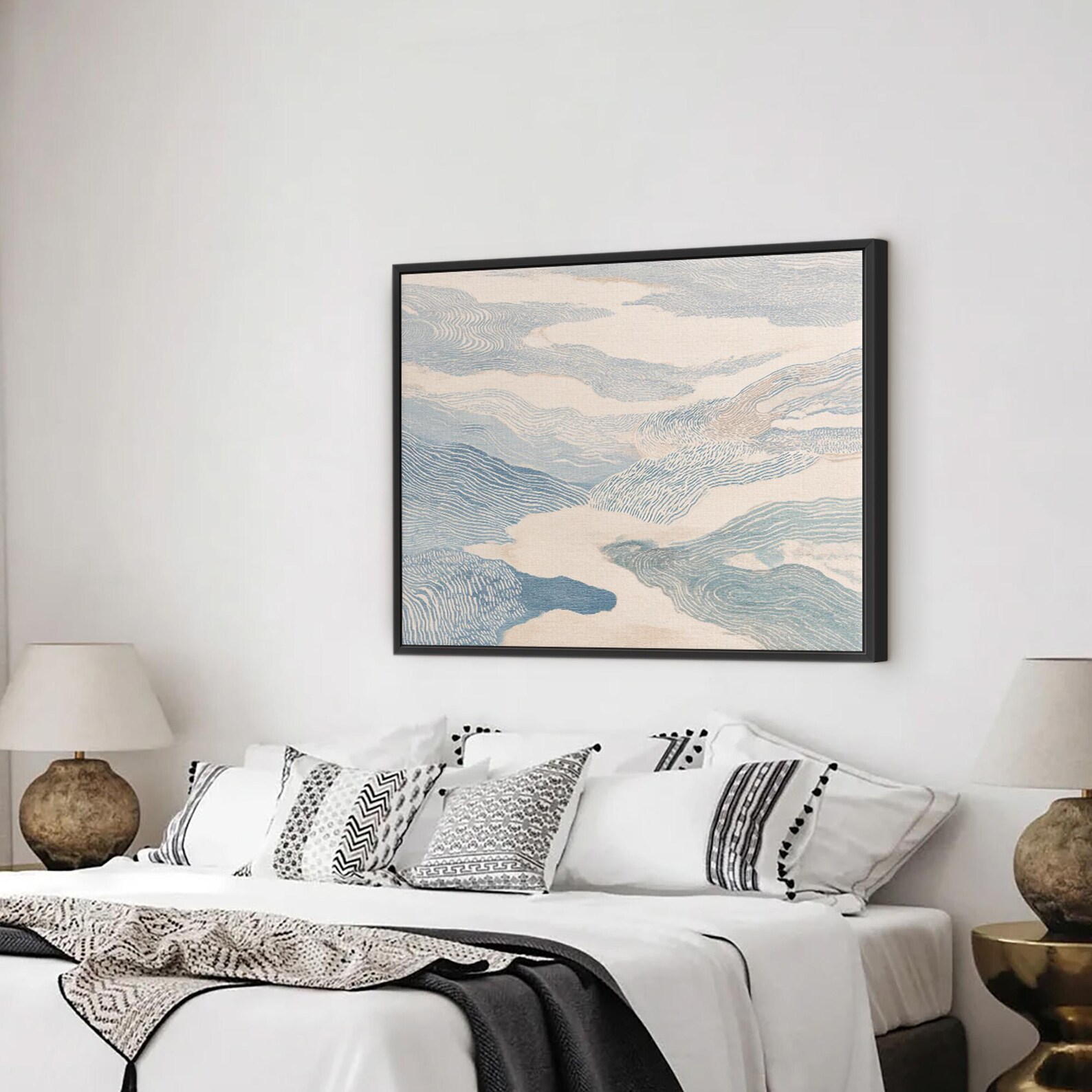 River Flow Abstract Wall Art Print, Abstract Landscape Wall Decor ...