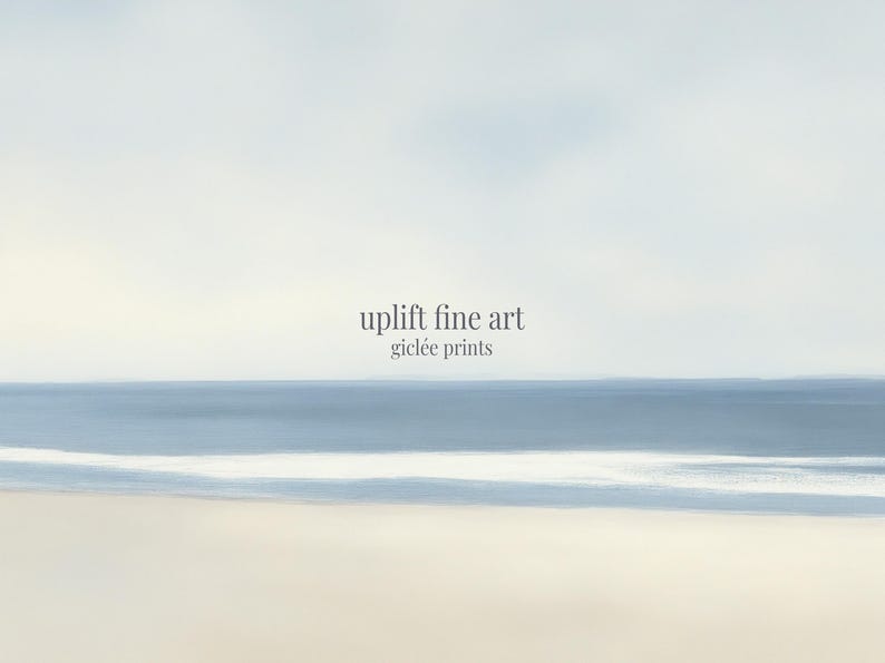 Neutral Ocean Canvas Art Print, Seascape Framed Canvas Wall Art, Long ...