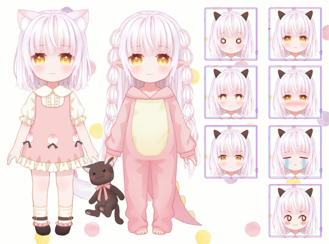 Premade FULL BODY Rigged Girl Live2d Vtuber Chibi Model - Etsy