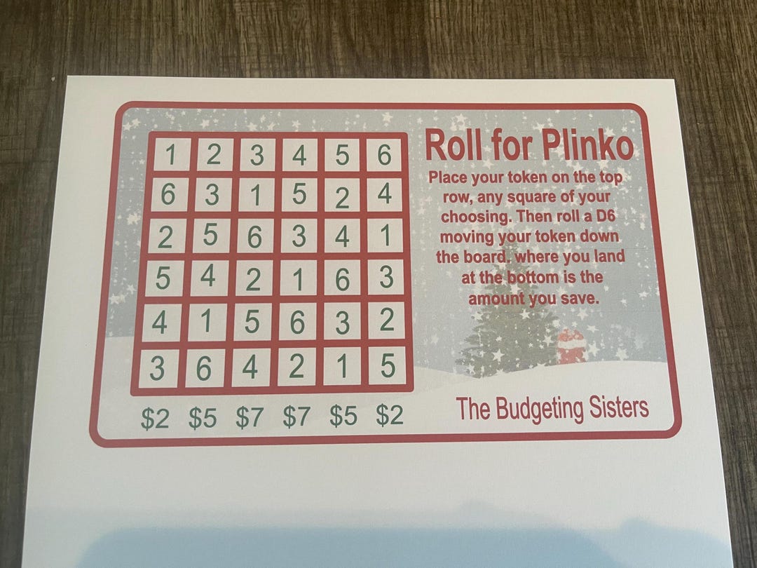 Plinko Christmas Savings Challenge Game Higher Income - Etsy