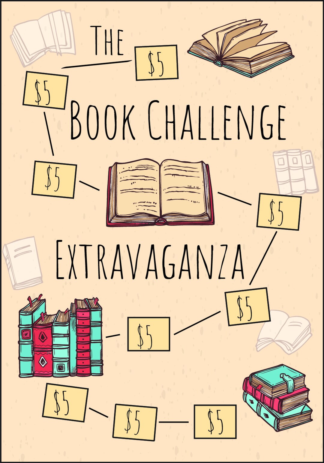 The 5 Dollar Book Challenge Extravaganza - Etsy
