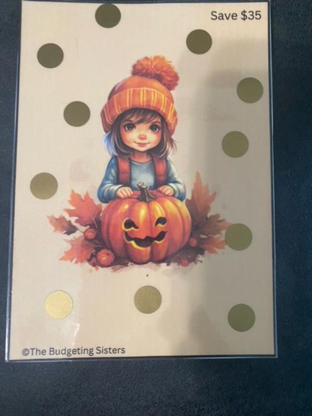 Fall Girl With Hat and Pumpkin Scratch off Worth 35.00 - Etsy