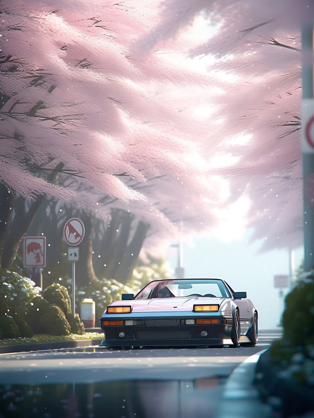 Cherry Blossom, Japanese Car, High Quality Paper Print - Etsy