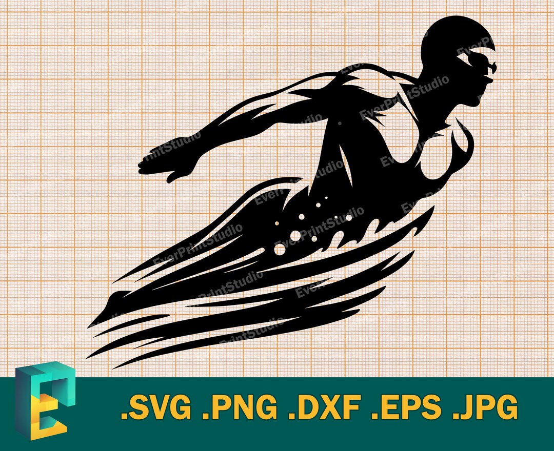 Swimmer SVG - Cricut, Silhouette | Vector Swimming Svg Cut File ...