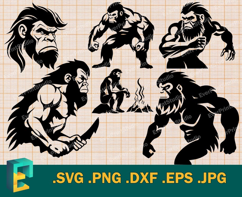 Caveman SVG Bundle Cricut & Silhouette Vector Cave People - Etsy
