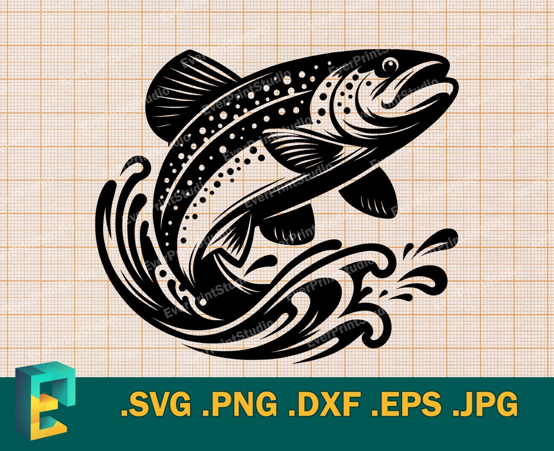 Trout SVG - Cricut, Silhouette | Vector Artistic Design Trout Fish Cut ...