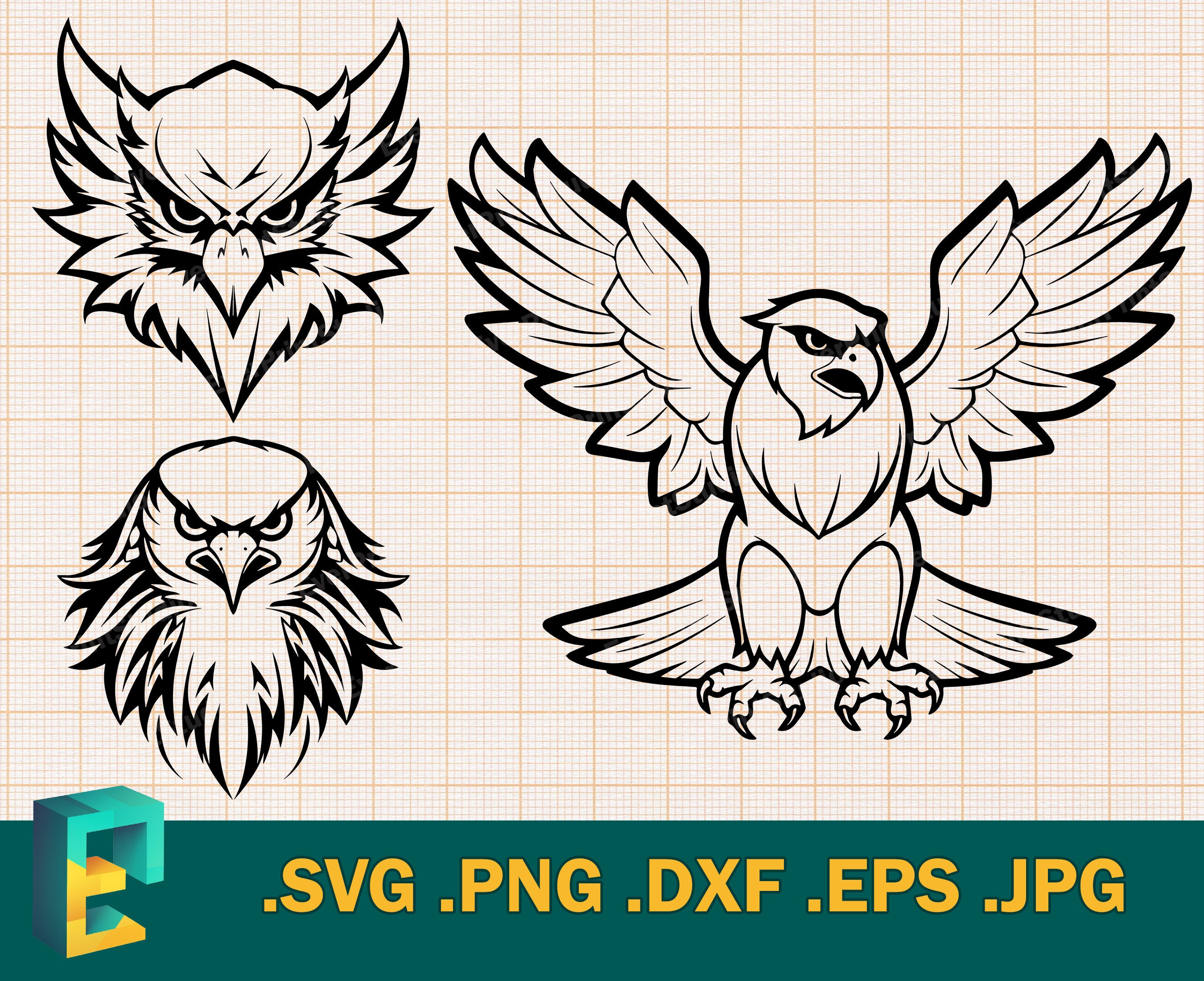 Falcon SVG Cricut Eagle Svg Cut Files Instant Download - Etsy