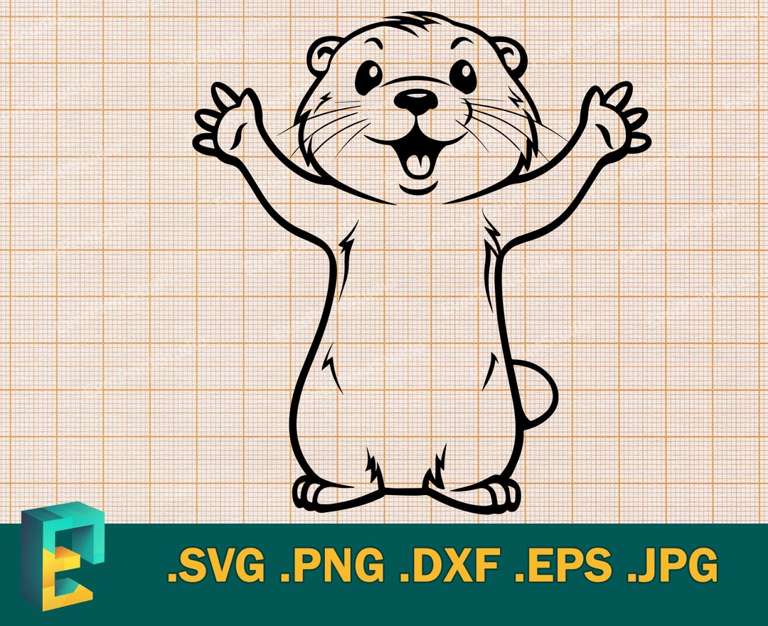 Otter SVG - Cricut, Silhouette | Artistic Design Happy Otter Cut File ...