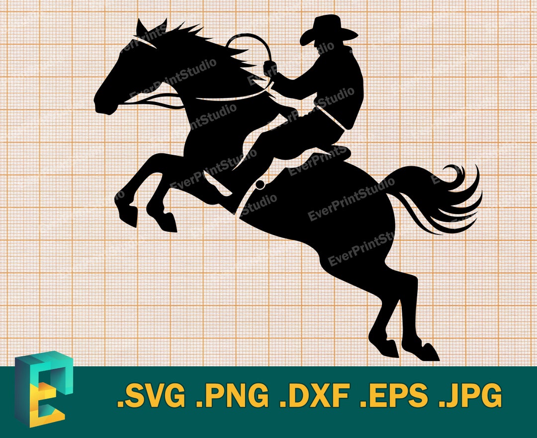 Rodeo SVG - Cricut, Silhouette | Vector Horse Rodeo SVG Logo Cut File ...