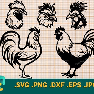 Chicken, Rooster SVG - Cricut, Silhouette | Vector Angry Chicken Cut ...