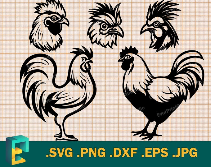 Angry Chicken Svg, Angry Chicken Png, Angry Chicken Dxf, Hen Png, Hen ...