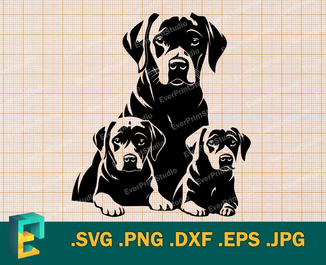Labrador Retriever SVG - Cricut, Silhouette | Vector Dog Family SVG Cut ...