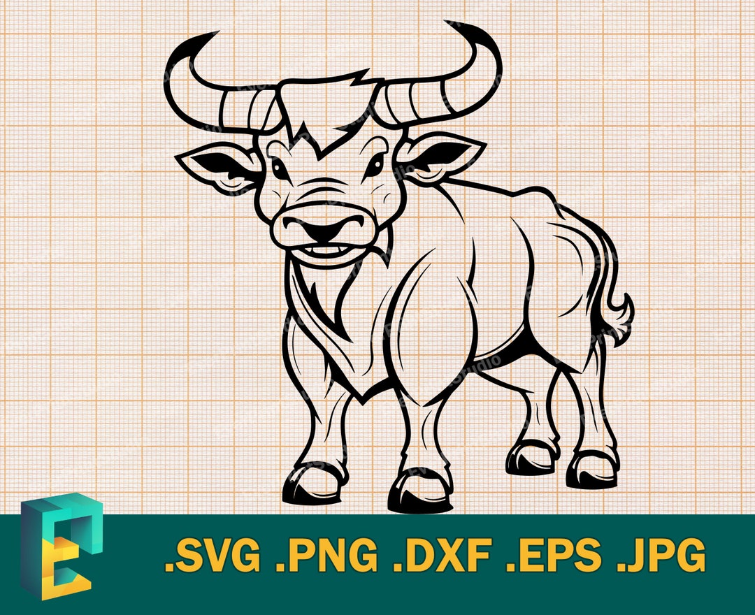Cute Bull SVG - Cricut, Happy Bull Svg, Baby Bull Body, Cute Happy Cow ...