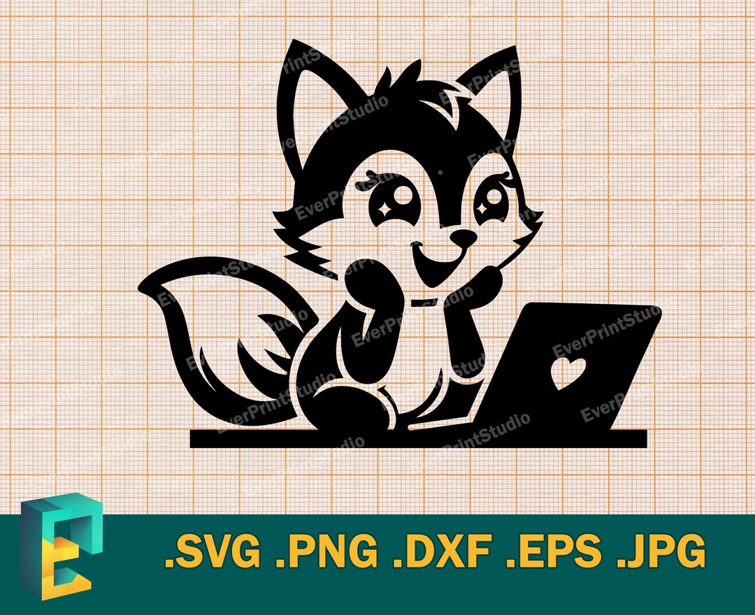 Cool Fox SVG Cricut, Silhouette Vector Funny Fox Programmer SVG Cut ...