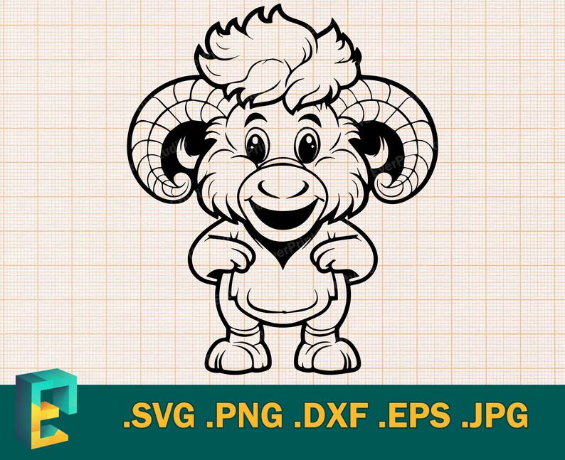 Cute Ram SVG Cricut Cute Happy Goat Svg Baby Ram Body - Etsy