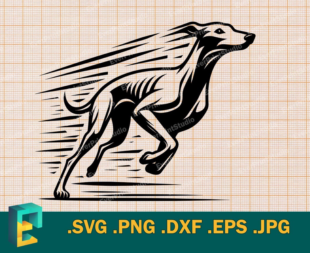 Greyhound SVG Cut File for Cricut, Silhouette | Vector Whippet SVG ...