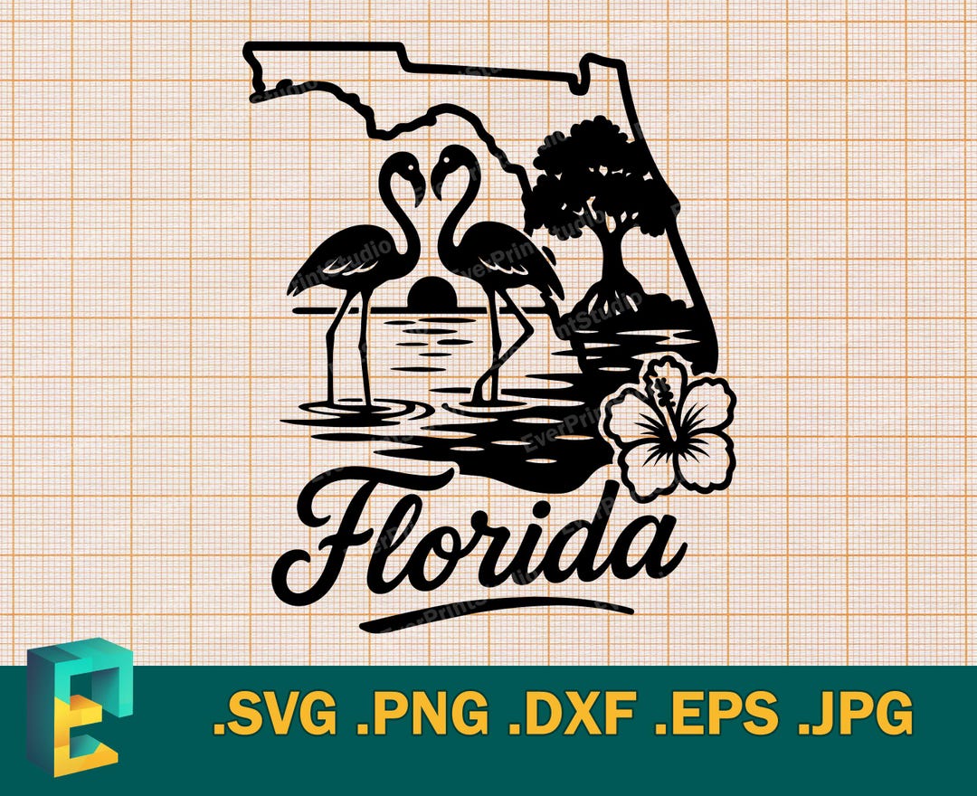 Florida SVG - Cricut, Silhouette | Vector Florida State USA Cut File ...