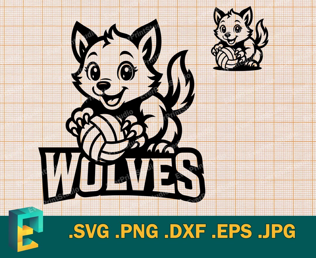 Volleyball Wolves SVG - Cricut, Silhouette Cut File | Wolves Team Name ...