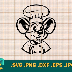 Mouse Chef SVG - Cricut, Silhouette | Vector Cute Chef Mouse Cut File ...