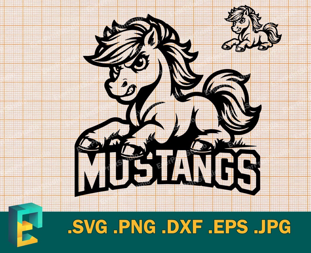 Mustangs SVG - Cricut, Silhouette | Little Pony Kids Sport Team Shirt ...