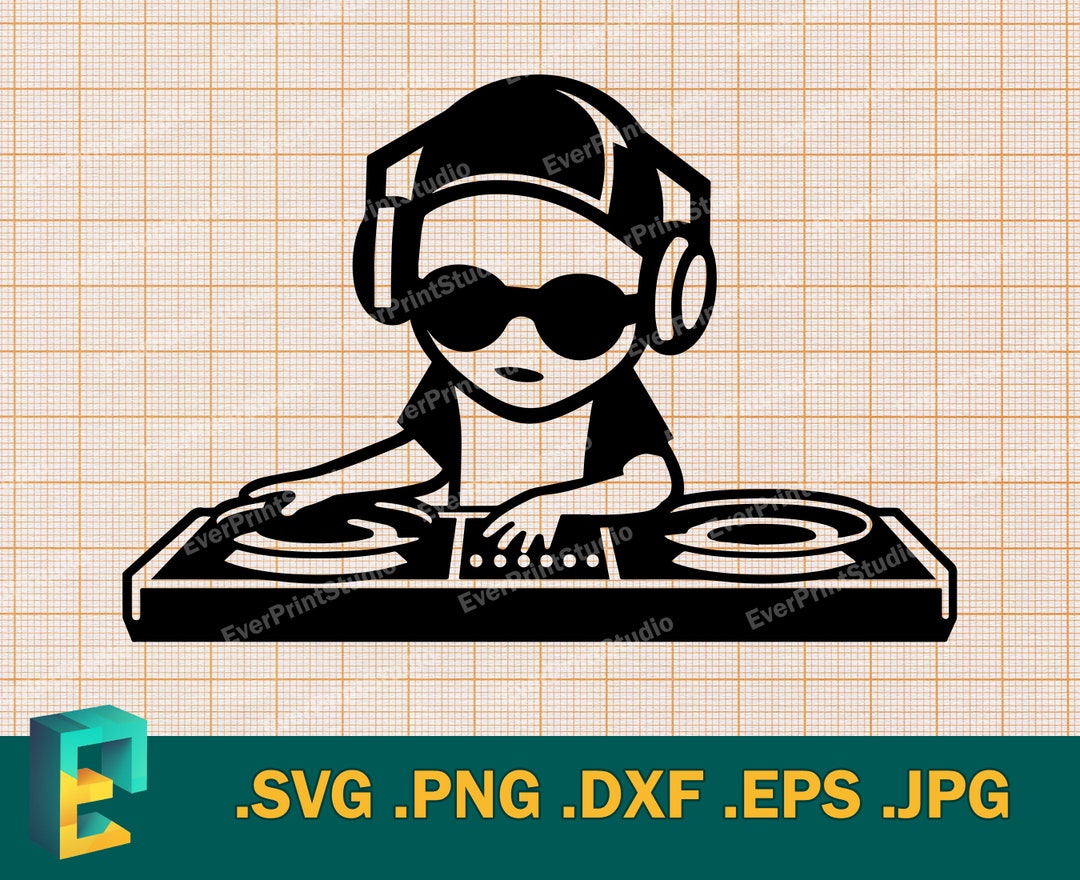 Baby DJ SVG - Cricut, Silhouette | Vector Baby Musician Cut File for ...
