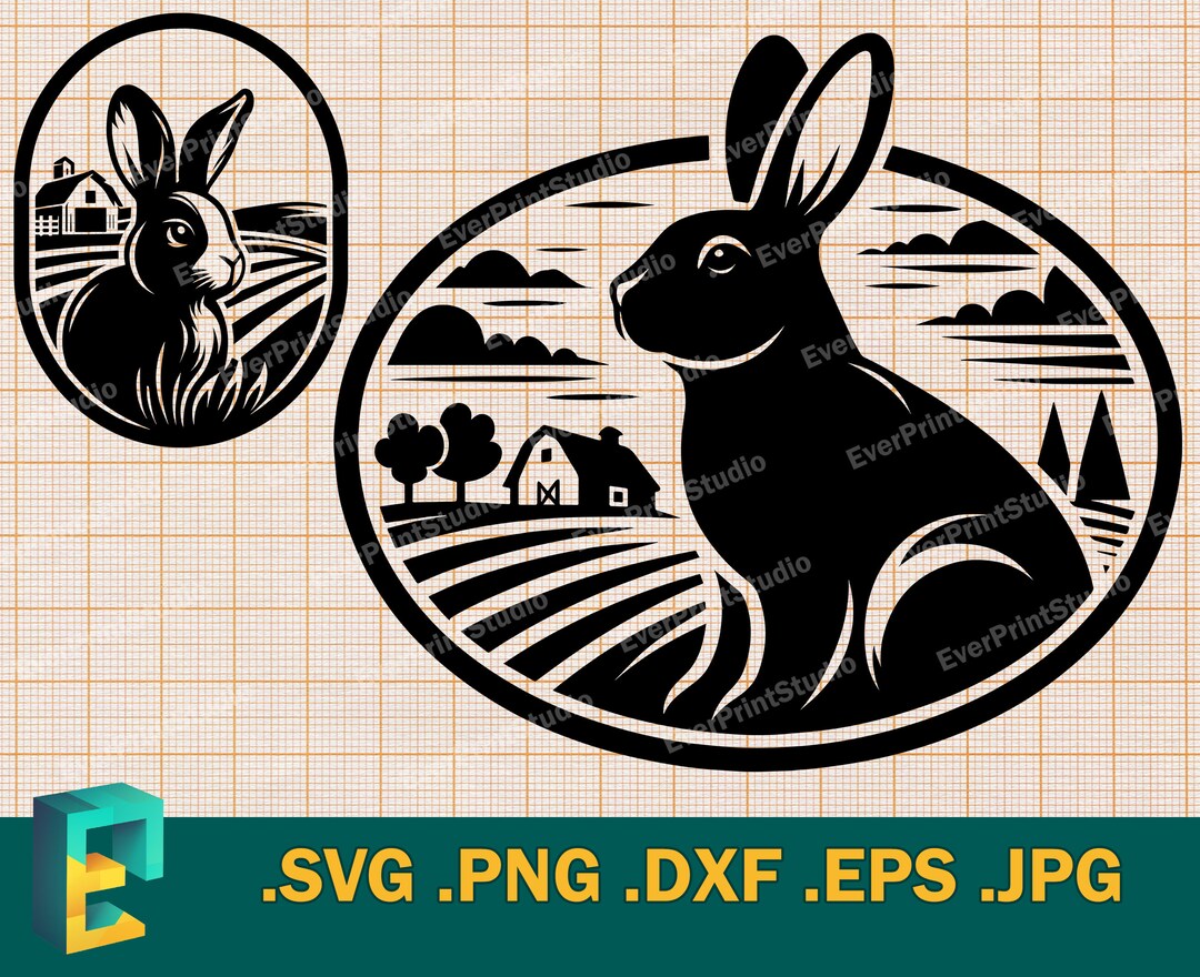 Rabbit SVG - Cricut, Silhouette | Vector Artistic Design Farm Rabbit ...