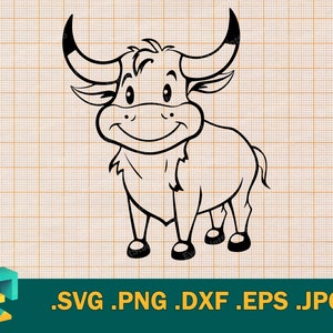 Cute Bull Layered SVG Cricut, Cute Cow Svg, Baby Bull Body, Vector ...