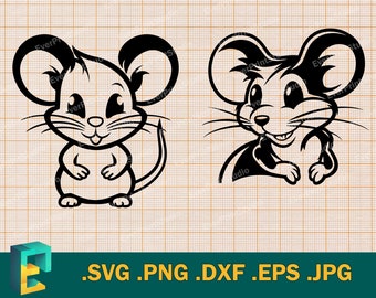 Cute Mouse SVG Cricut, Silhouette Happy Mouse Cut File for Cricut and ...