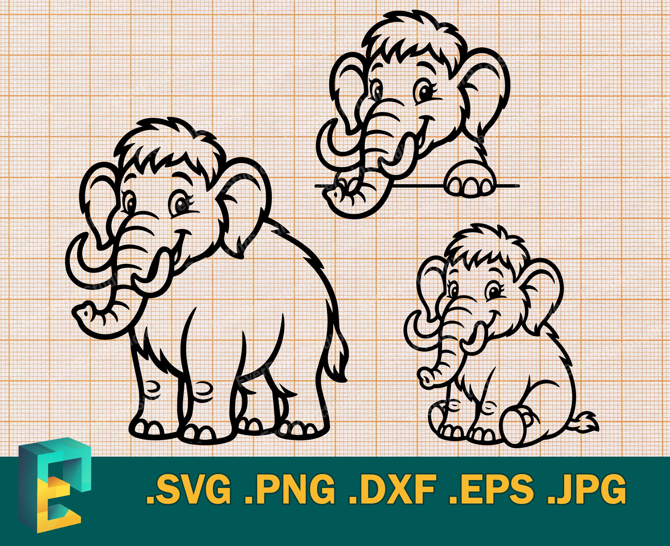 Baby Mammoth SVG - Cricut Cut File Download | Cute Baby Mammoth ...
