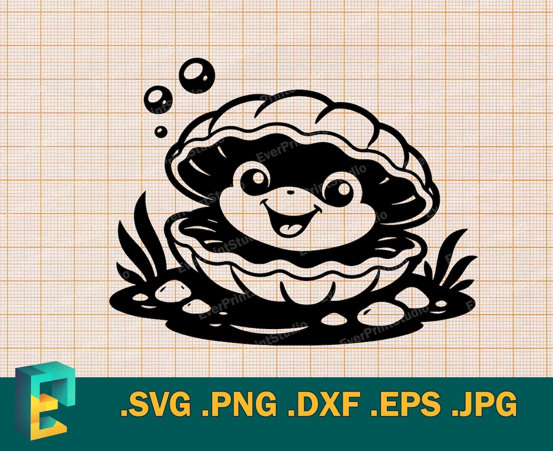 Clam SVG Cut File, Seashell SVG, Beach Shell Cricut Design, Ocean Shell ...