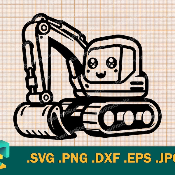 Excavator Svg - Etsy