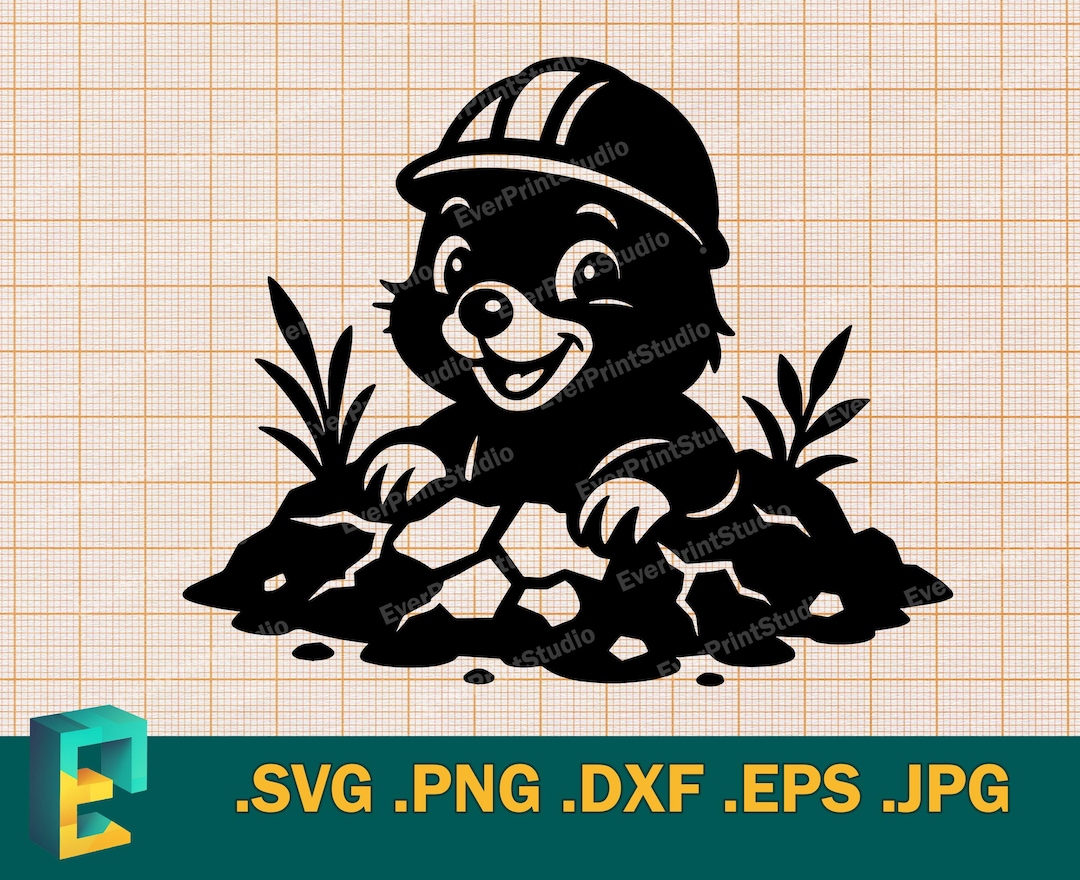 Mole SVG - Cricut, Silhouette | Cute Happy Mole Vector Cut File ...