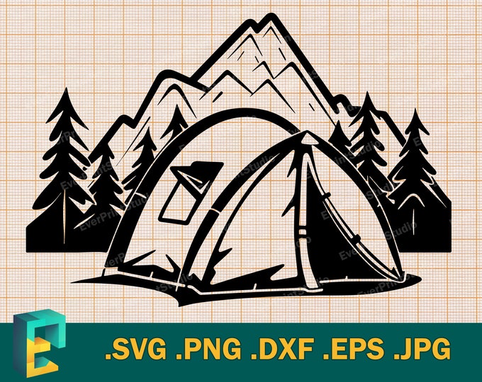 Camping Tent SVG File, SVG Files for Cricut, Camping Svg, Tent Clipart ...